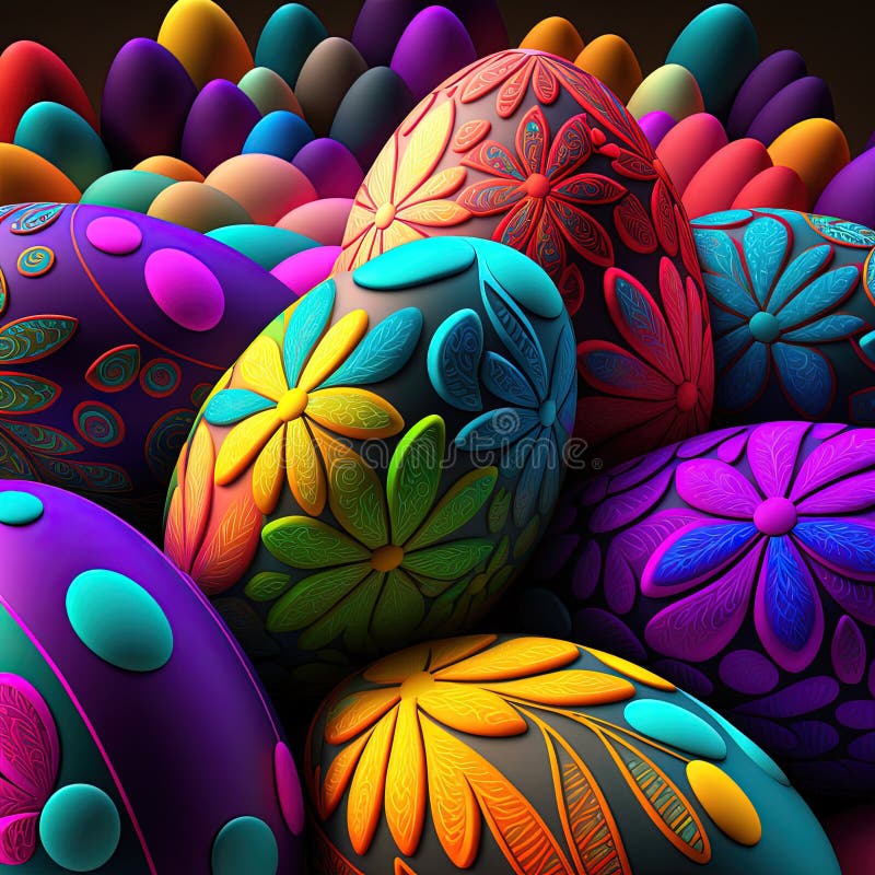 Vibrant Easter Eggs on Good Friday Stock Illustration - Illustration of ...