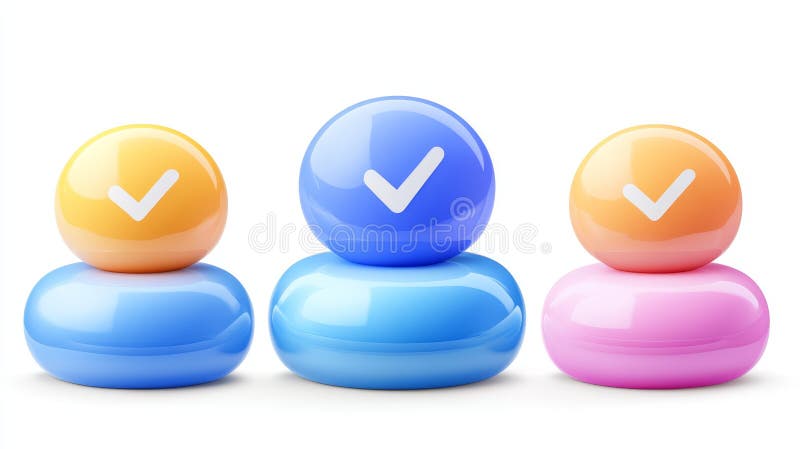 Vibrant Easter Eggs with Tick Marks Symbol of Quality and Festive ...