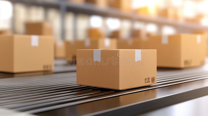 Efficient ECommerce Warehouse Package Sorting Process Stock ...