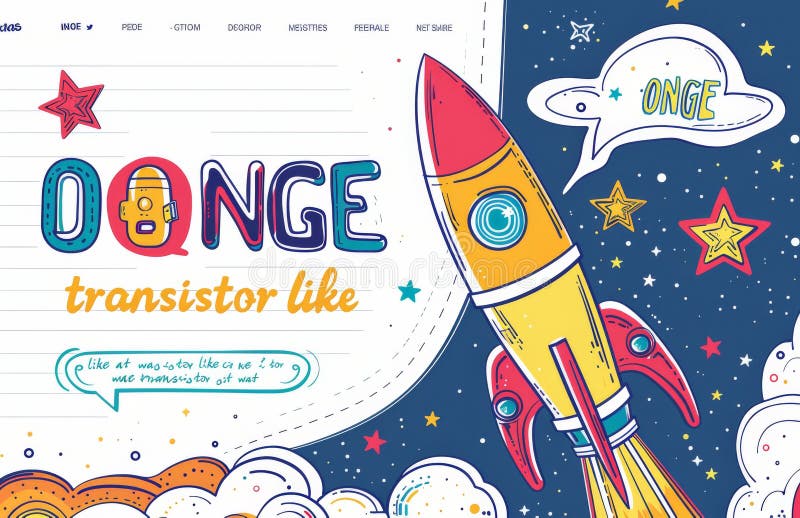 Vibrant Educational Banner with Rocket Illustration and Creative ...