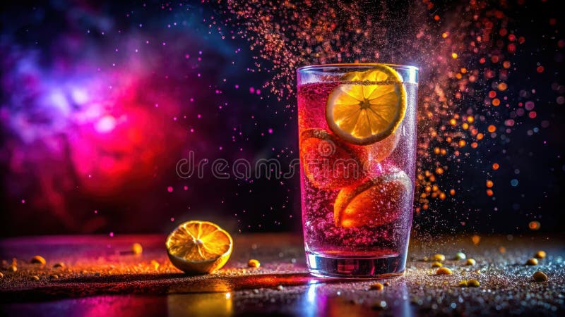 A Vibrant, Effervescent Beverage with Citrus Garnishes, Captured in a ...