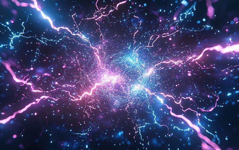 Vibrant Electric Energy Patterns Create a Mesmerizing Visual in a Dark ...