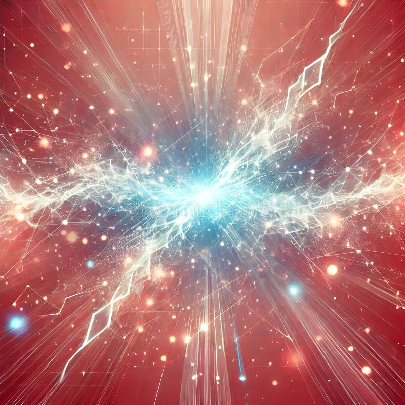 Vibrant Electric Energy Spreading through Space with Glowing Particles ...