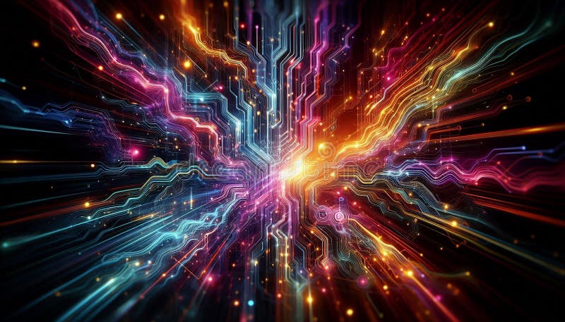 Vibrant Electrical Circuit Background Design Stock Illustration ...