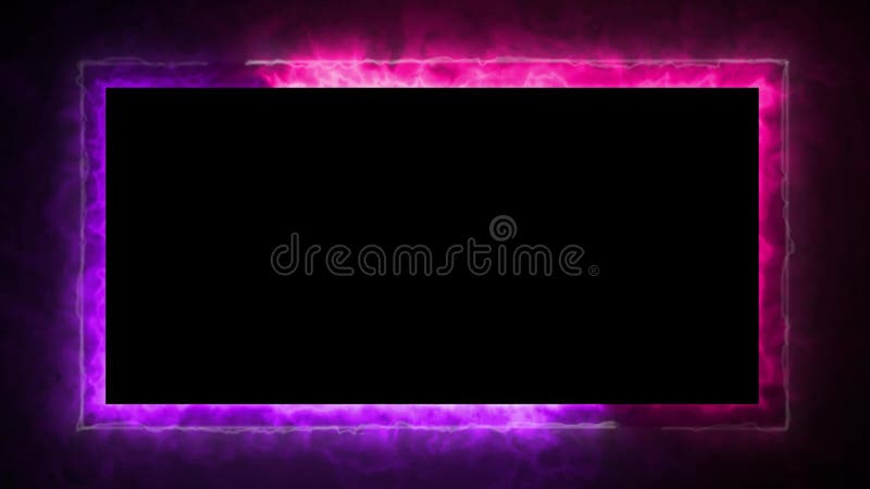 Neon Border Frame, Purple and Pink Glowing Border, Black Screen Frame ...