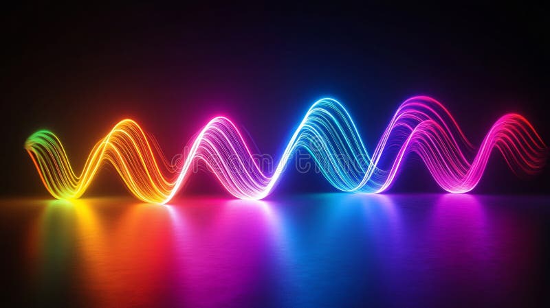 Vibrant Electromagnetic Wave Visualization Art Stock Illustration ...