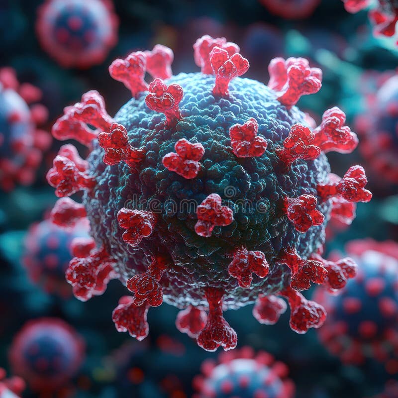 Vibrant, Electron Microscopic Image of a Virus or Group of Viruses with ...