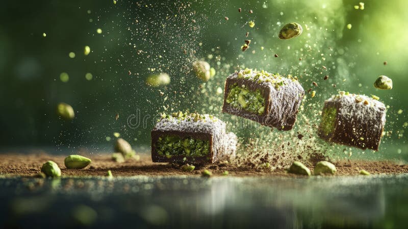 A Vibrant Emerald Green Background with Luxurious Pieces of Dubai ...