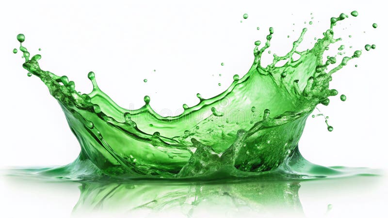 Vibrant Emerald Water Splash Isolated on White Background Pristine ...