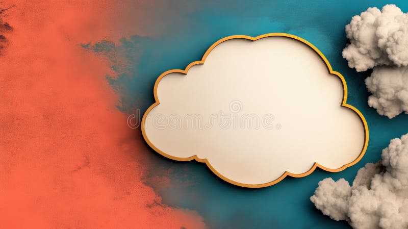 A Vibrant, Empty Cloud Shape Over a Colorful Background, Perfect for ...