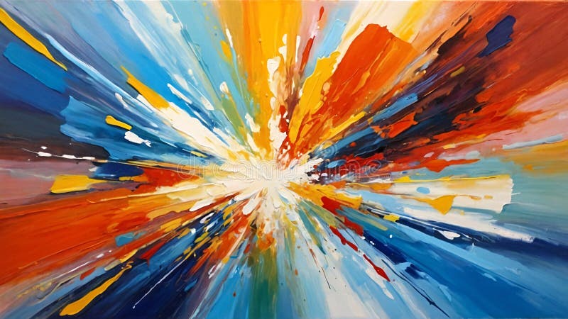 Vibrant and Energetic Abstract Painting, Paint Explosion, Dynamic ...