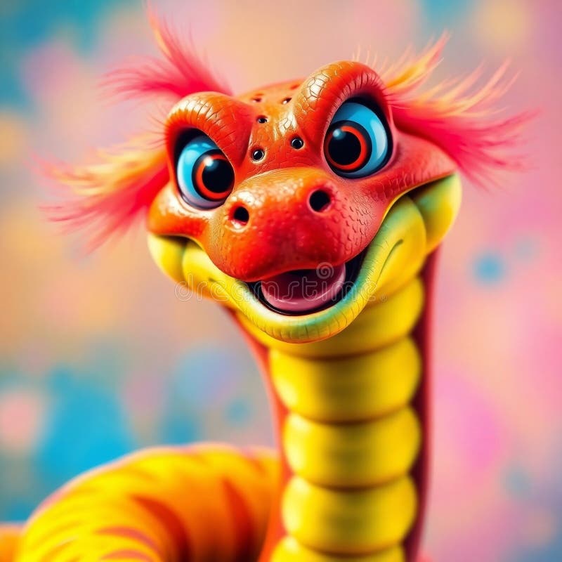 A Vibrant and Energetic Image of a Funny Snake Stock Illustration ...