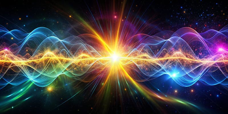 Vibrant Energy Waves in a Quantum Realm Visualization Generative AI ...