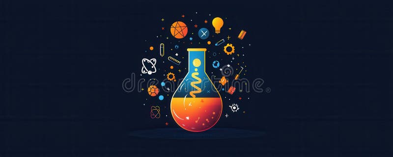 Colorful and Playful Science App Logo Featuring a Beaker with ...