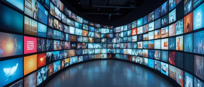 A Vibrant and Engaging Multimedia Streaming Wall Displaying a Variety ...