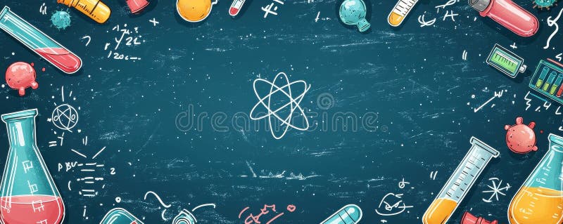 Science-themed School Notebook Cover with Colorful Laboratory Equipment ...