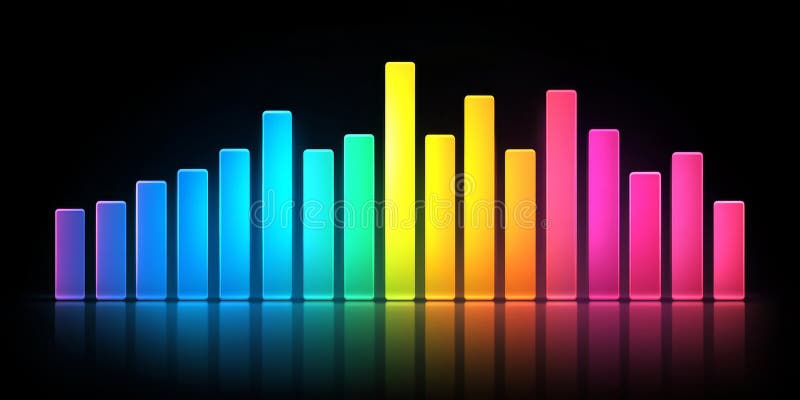 Vibrant Equalizer Vertical Bar Chart with Gradient Colors, Isolated on ...