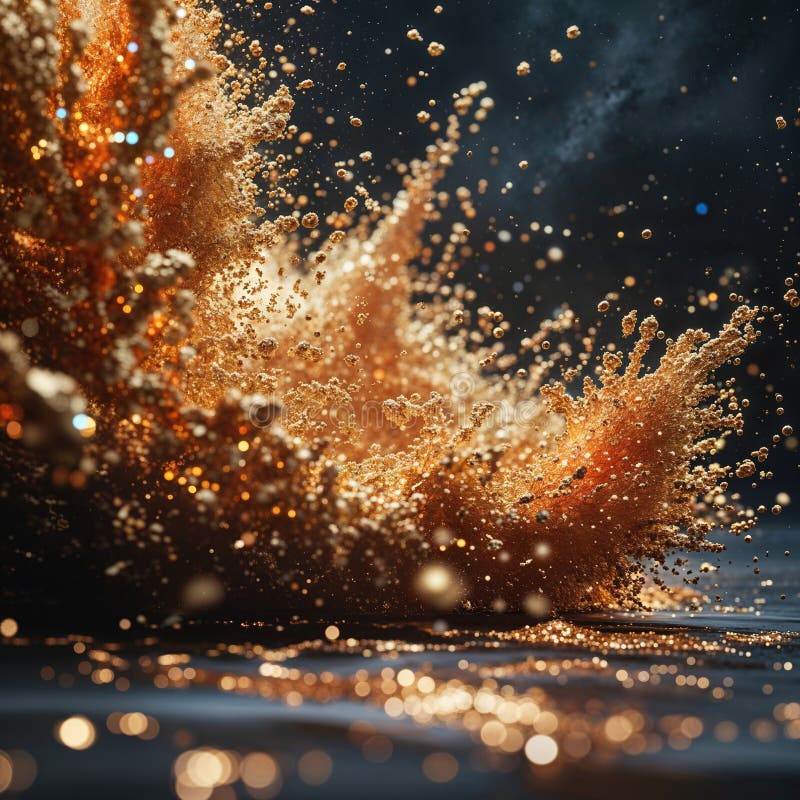 A Vibrant Eruption of Golden Particles Creates a Stunning Visual ...