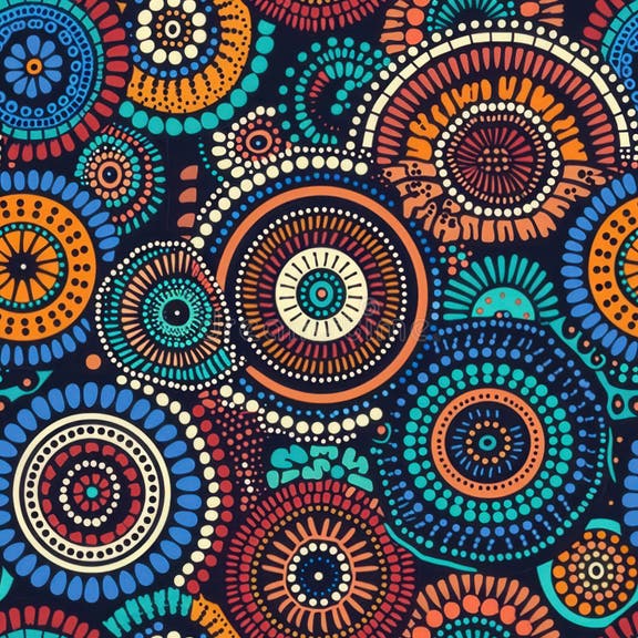 Vibrant Ethno-Circle Patterns in Bold Colors for Backgrounds and ...