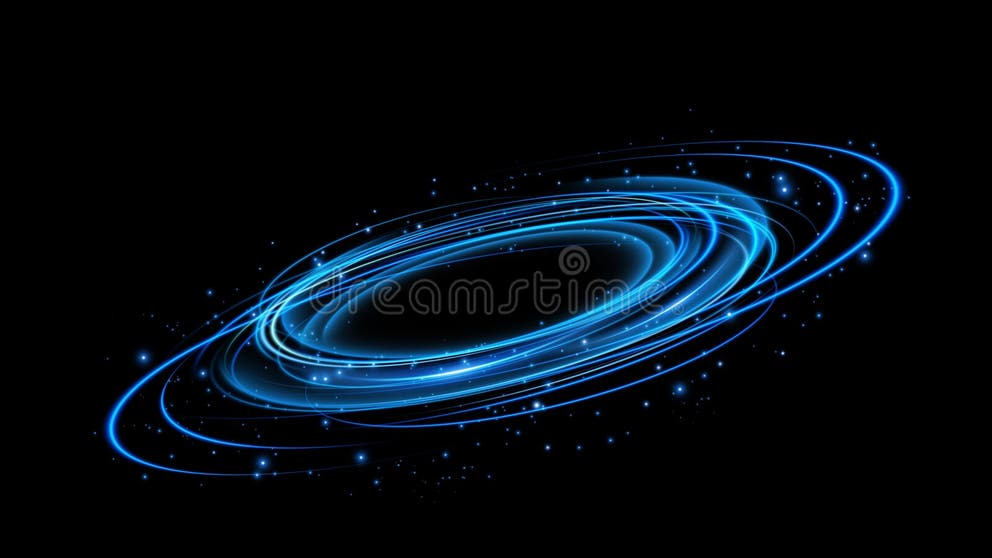 Vibrant and Exciting Blue Circular Energy Waves Set Against a Black ...