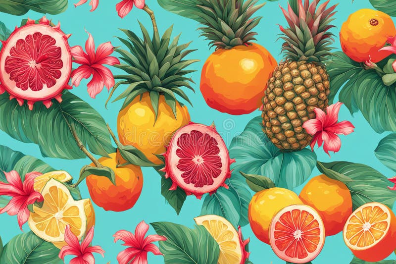 Tropical Fruits Abstract Background, Wallpaper, Backdrop Stock ...