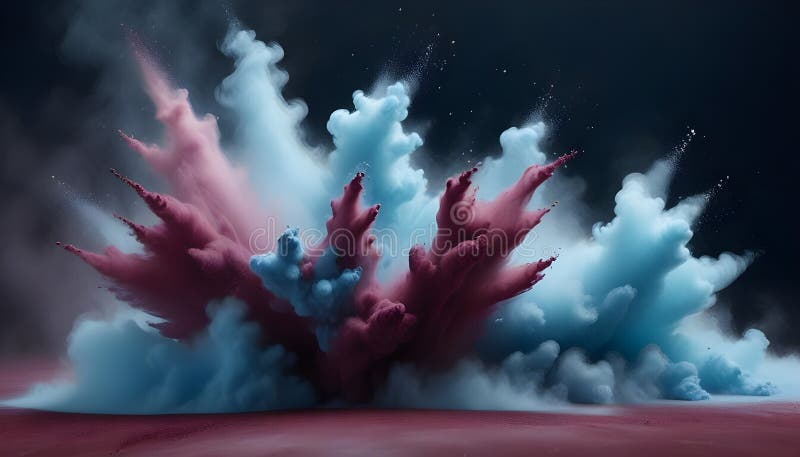 A Vibrant Explosion of Colored Powder on a Dark Background Stock Image ...