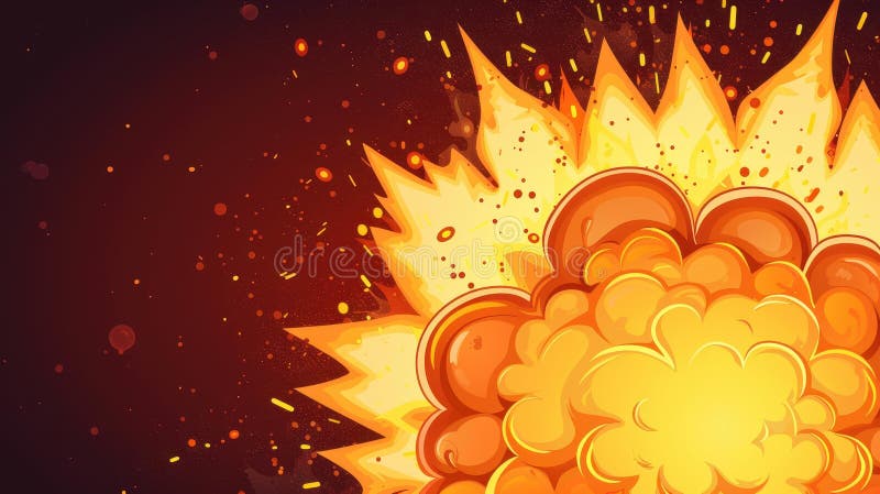 Vibrant Explosion Border, Capturing Dynamic Flames in a Bonfirethemed ...