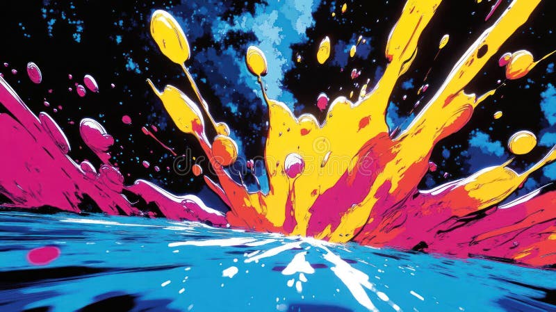 A Vibrant Explosion of Color Against a Dark Background, Creating a ...