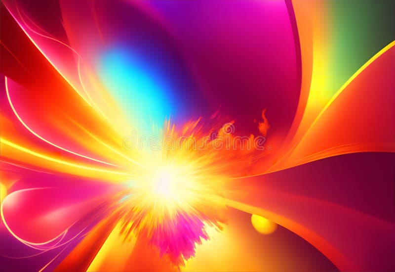 Vibrant Explosion of Color: a Digital Artwork Stock Illustration ...