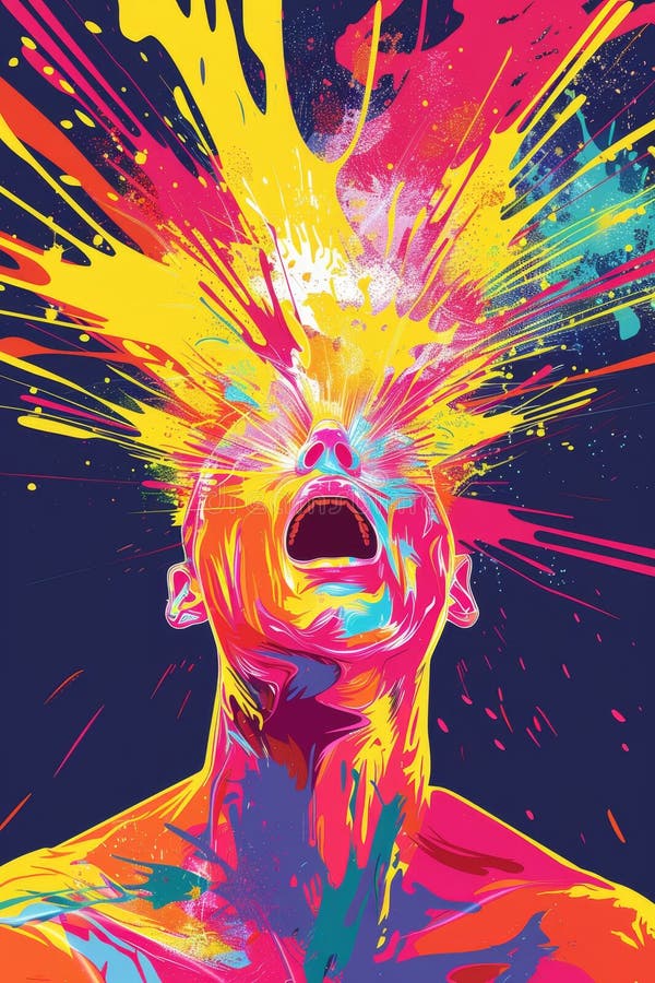 Vibrant Explosion of Color and Energy Stock Illustration - Illustration ...