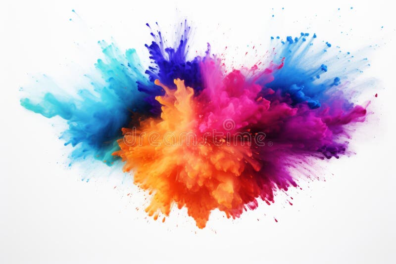 Vibrant Explosion of Color Ink Clouds on White Background Stock Photo ...