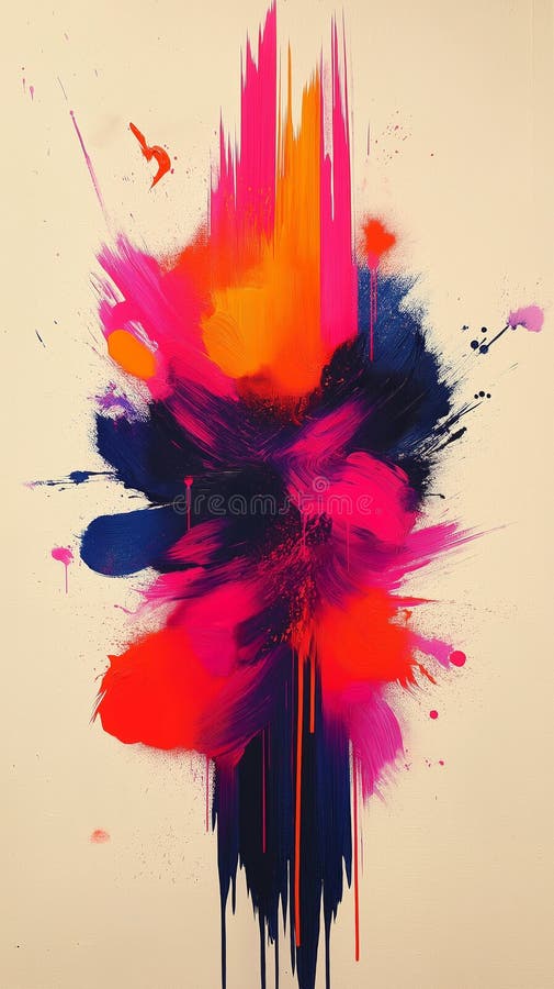 Vibrant Explosion of Color in Modern Abstract Art Display Stock Image ...