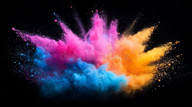Vibrant Explosion of Color Powder Creating Stunning Visual Impact ...