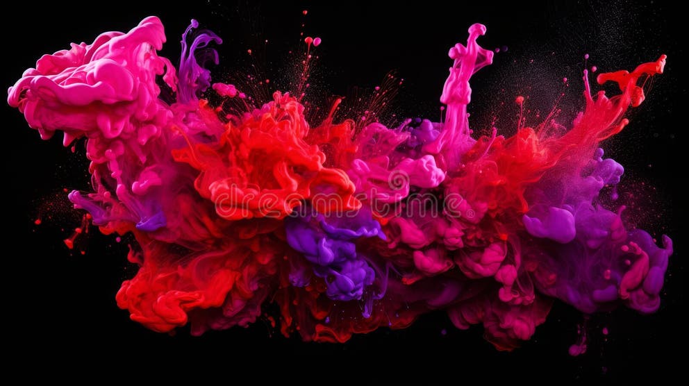 Vibrant Explosion of Colored Ink in Water Stock Illustration ...
