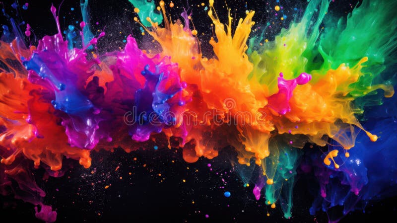 Vibrant Explosion of Colored Inks in Water Stock Illustration ...