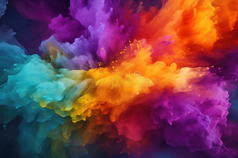 Vibrant Explosion of Colored Powders Stock Illustration - Illustration ...