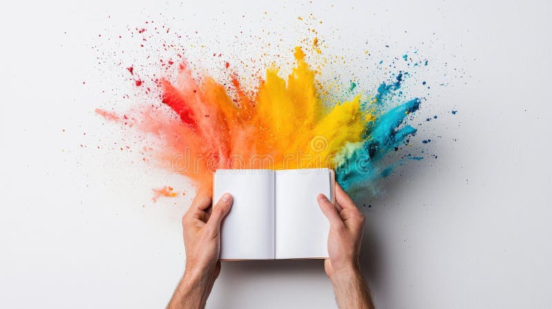Vibrant Explosion of Colorful Paint from an Open Book. Stock Image ...