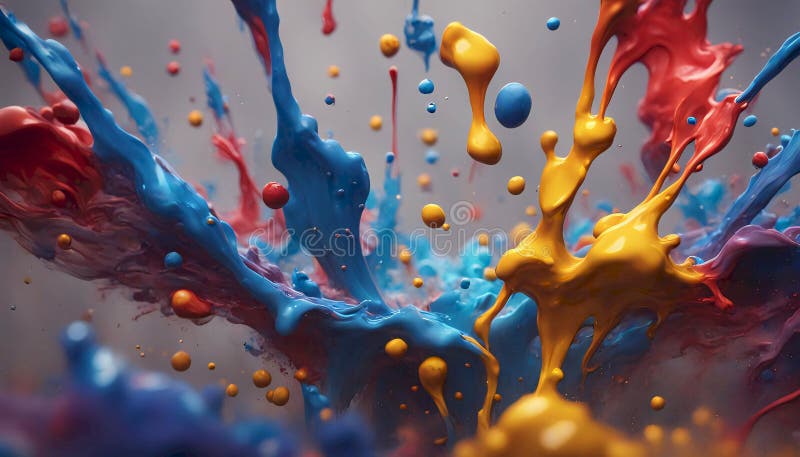 Vibrant Explosion of Colorful Paint Splashes in Mid Air, Creating a ...