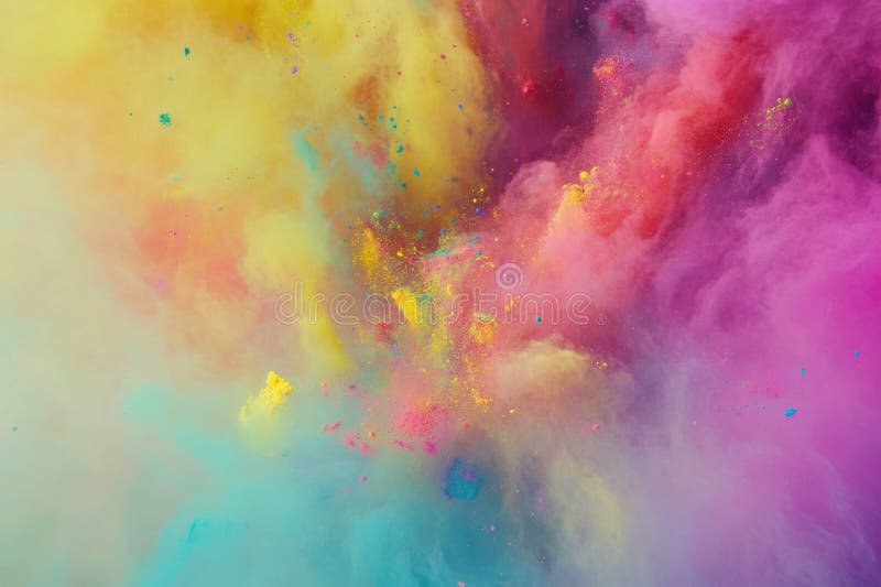 Vibrant Explosion of Colorful Powder Clouds Stock Image - Image of ...