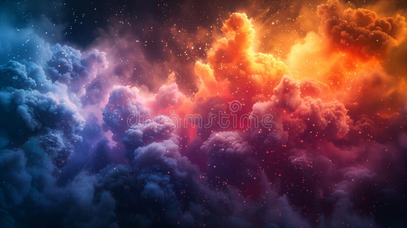 Vibrant Explosion of Colorful Powder Clouds in a Studio Setting at ...