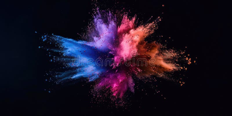 Vibrant Explosion Colorful Powder Dark Environment Stock Photos - Free ...