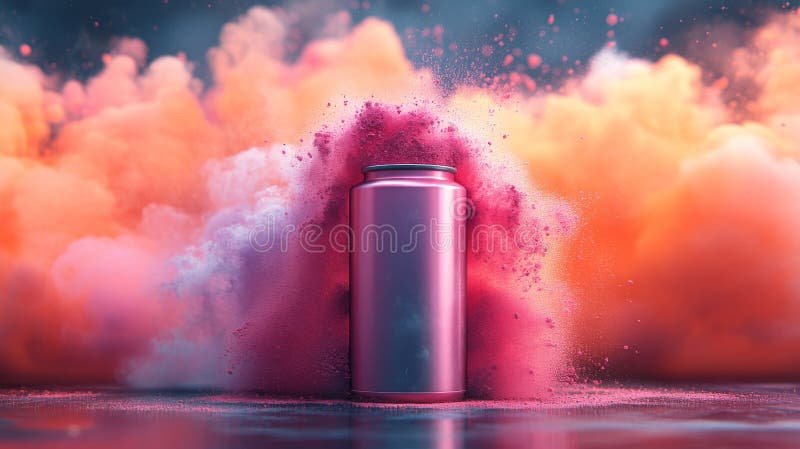 A Vibrant Explosion of Colored Powder on a Dark Background Stock Image ...