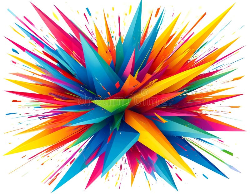 Vibrant Explosion of Colorful Shards Radiates Energy and Creativity in ...