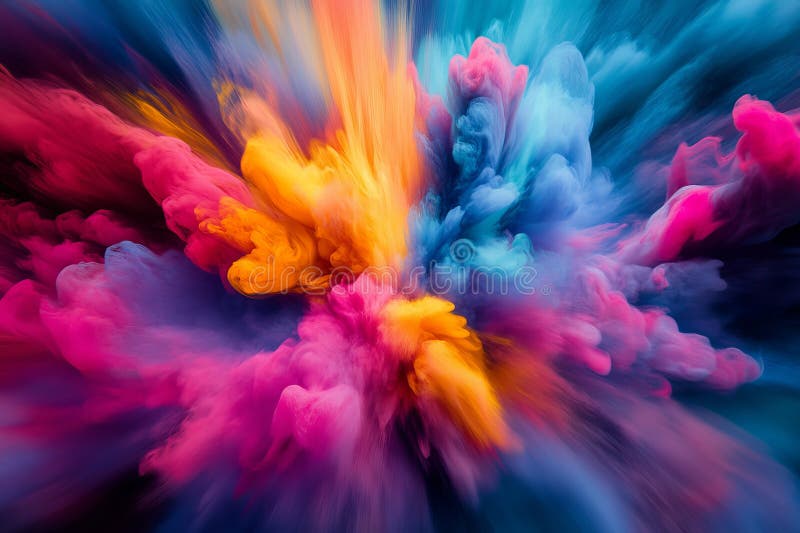 Vibrant Explosion of Colorful Smoke Clouds in Dynamic Abstract Art ...