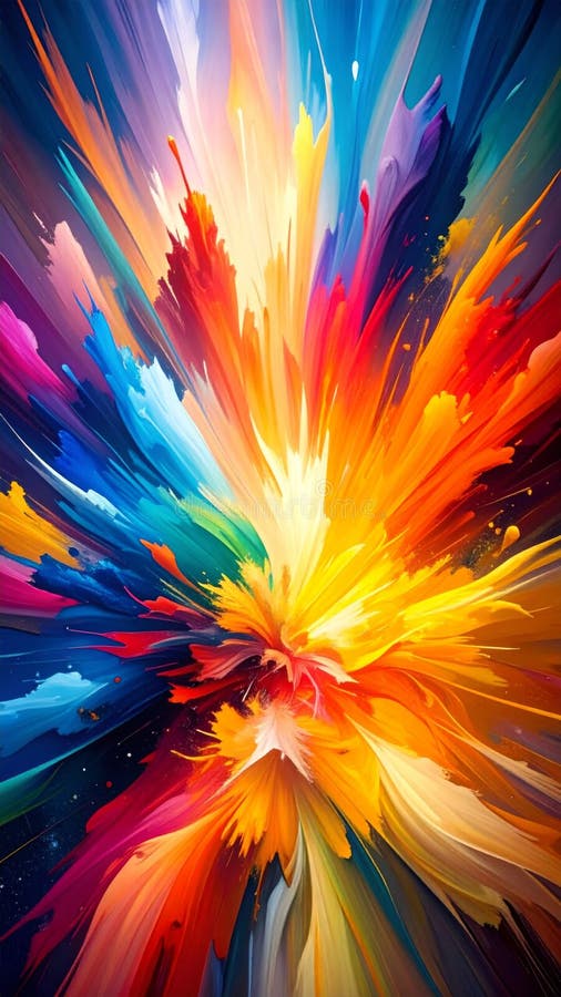 Vibrant Explosion of Colors Abstract Design with Dynamic Bright ...