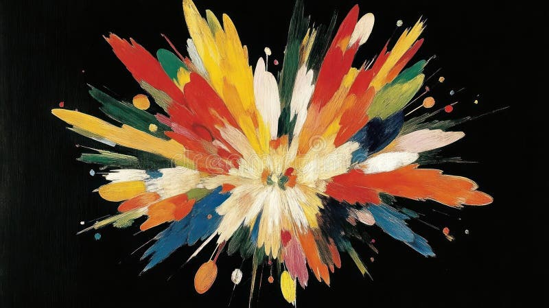 A Vibrant Explosion of Colors Against a Black Background, Evoking ...