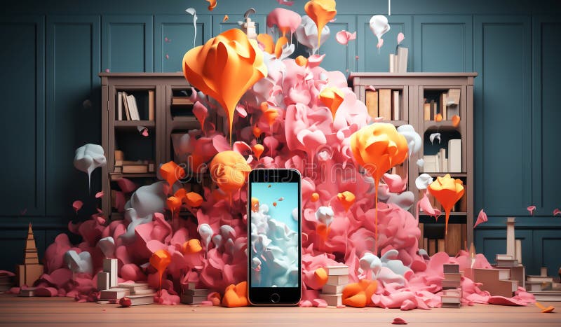 Vibrant Explosion of Colors. AI Generated Stock Illustration ...