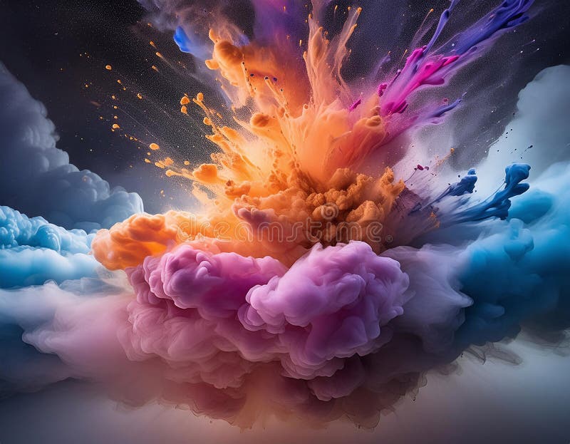 A Vibrant Explosion of Colors Amidst Clouds, Symbolizing the Burst of ...