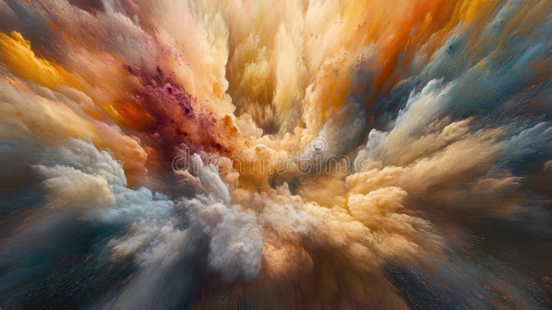 A Vibrant Explosion of Colors and Clouds, Creating a Dynamic and ...