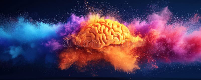 Vibrant Explosion of Colors Conceptualizing the Brain and Creativity in ...